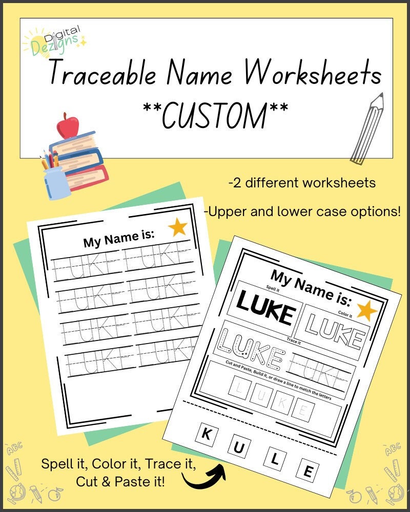 Personalized Name Tracing Printable Custom Name Worksheet for Preschool ...