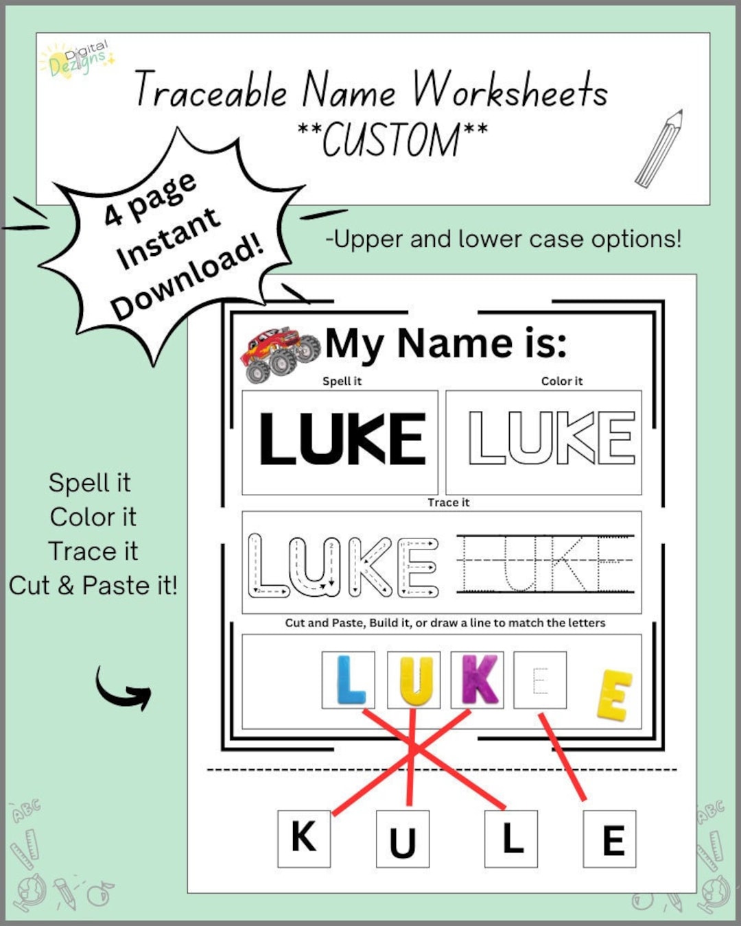 Morning Menu Name Tracing Worksheet for Morning Activity for Homeschool ...