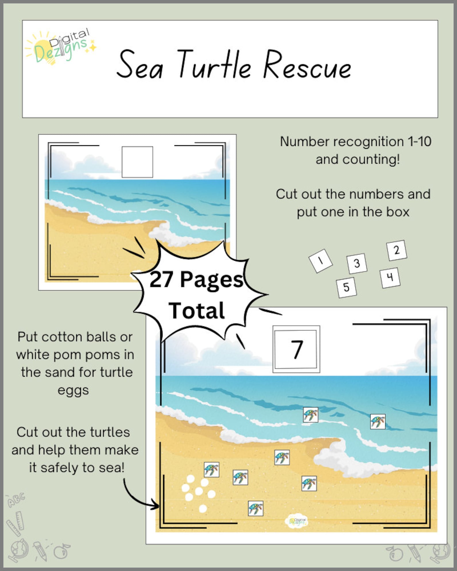 Preschool Worksheets Bundle Reptile Tracing and Coloring Printable ...