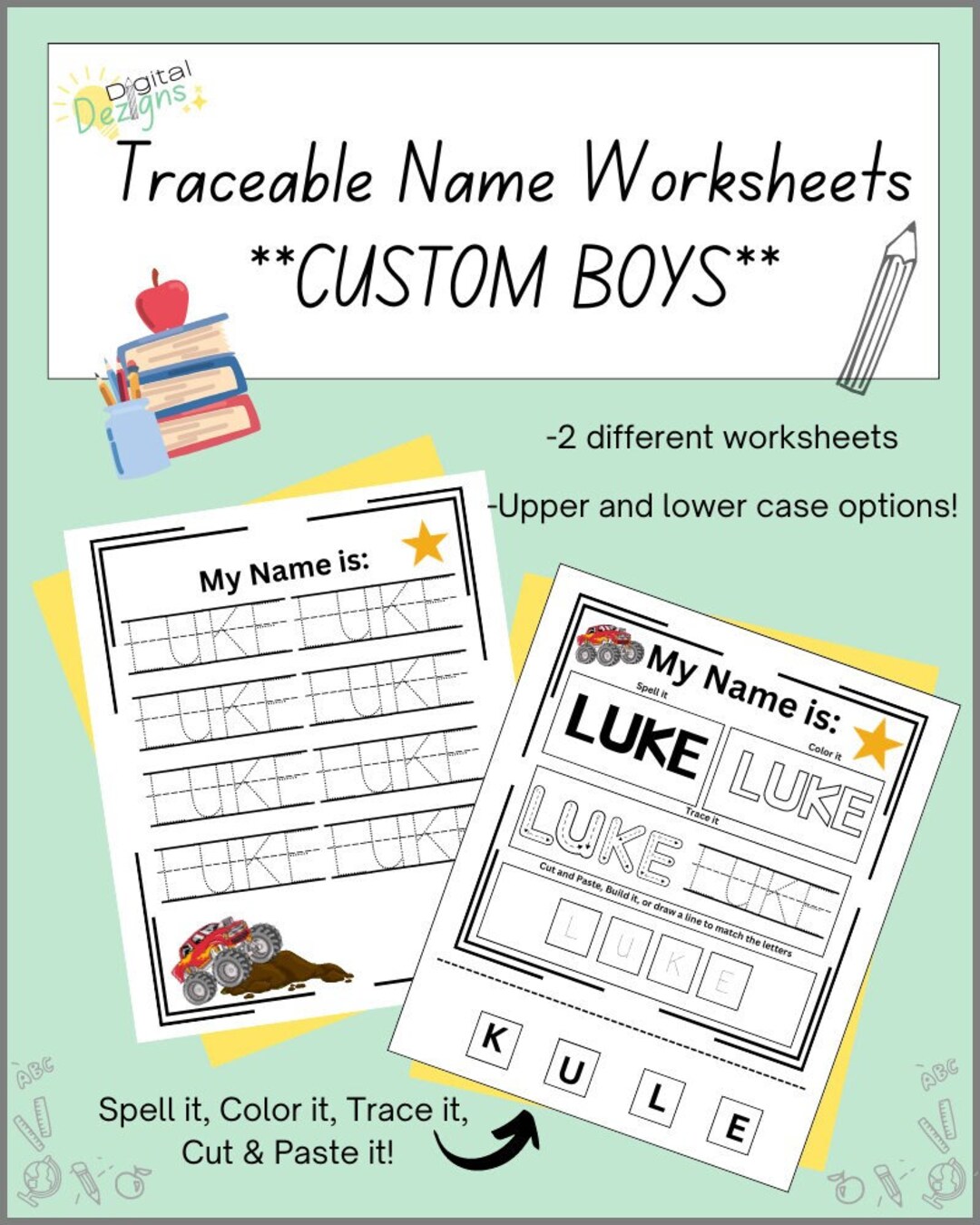 Name Tracing Printable Custom Name Worksheet for Preschool Handwriting ...