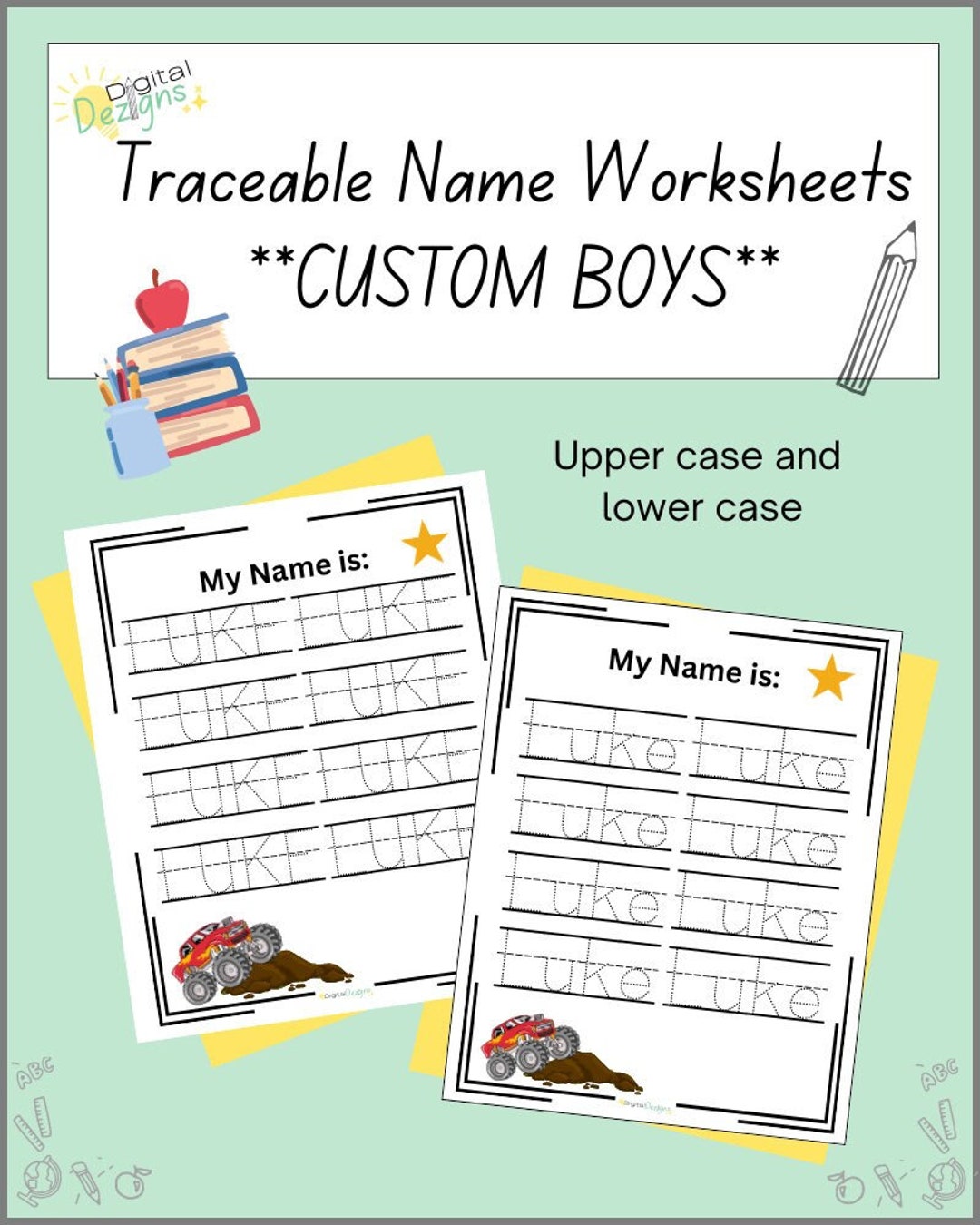 Name Tracing Worksheet for Homeschool Custom Name Activity for ...