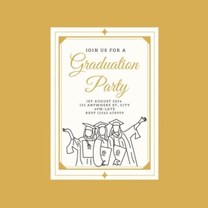 Graduation Party Invitation Class of 2024 Invite, Ladies Men College ...