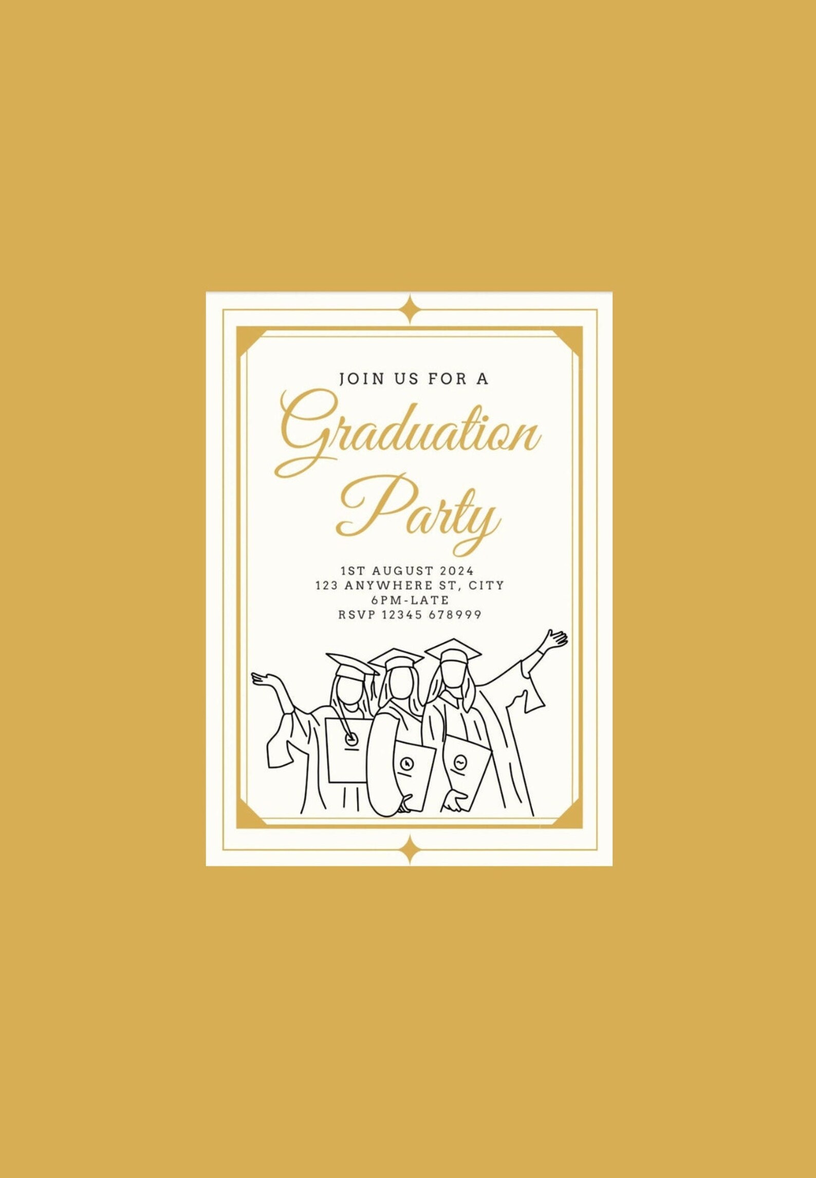 Graduation Party Invitation Class of 2024 Invite, Ladies Men College ...