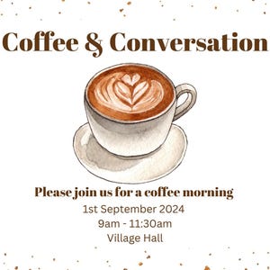 Coffee and Conversation Invitation, Instant Download, Editable, Coffee ...
