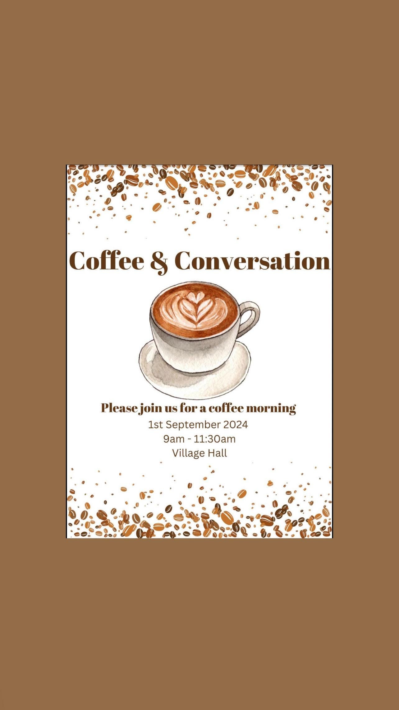 Coffee and Conversation Invitation, Instant Download, Editable, Coffee ...