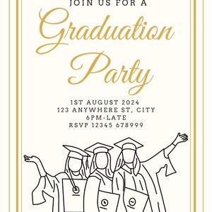Graduation Party Invitation Class of 2024 Invite, Ladies Men College ...