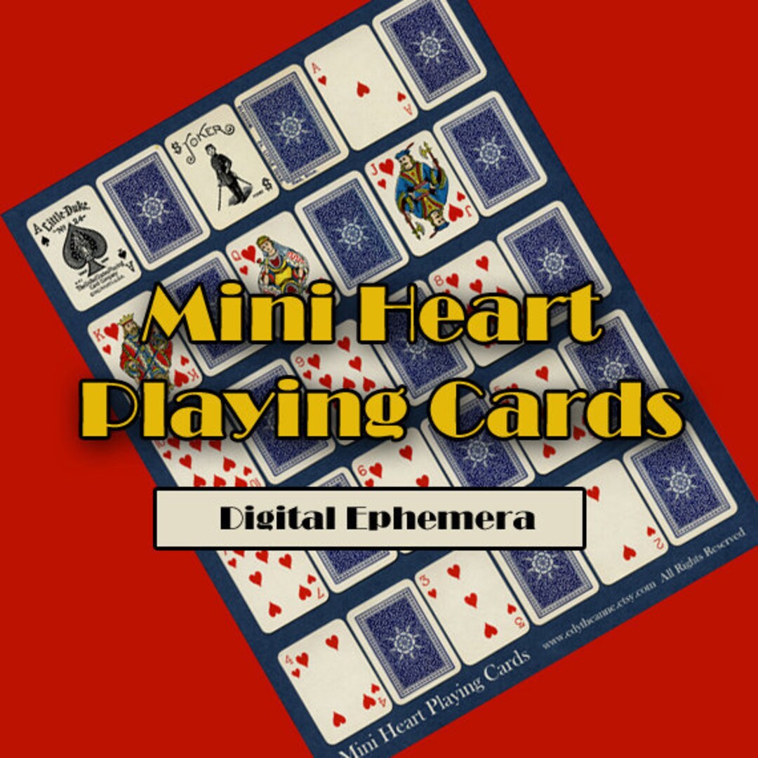 Antique Playing Cards Mini Digital Collage Sheet - Etsy