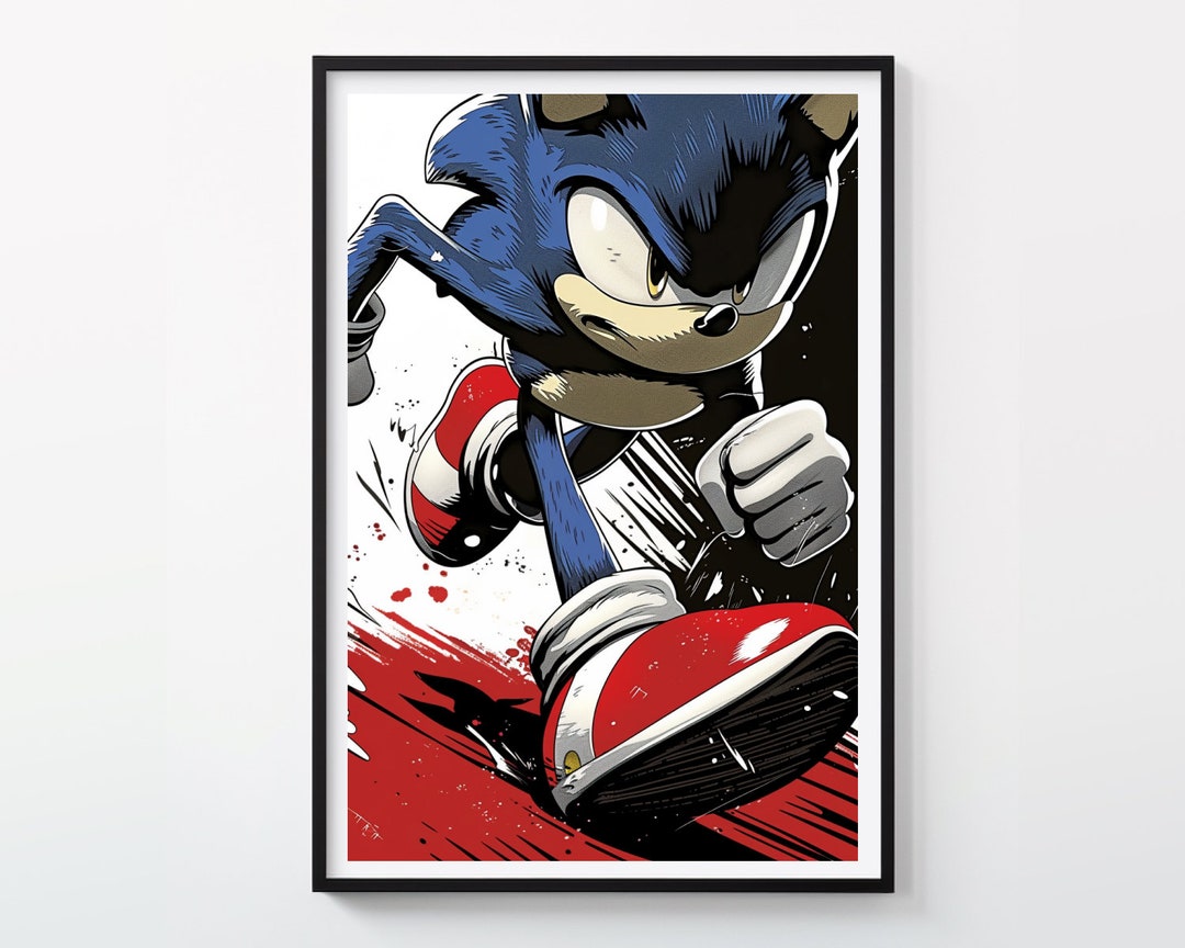 Sonic the Hedgehog Poster, Sonic Poster ,vintage Poster, Retro Print ...