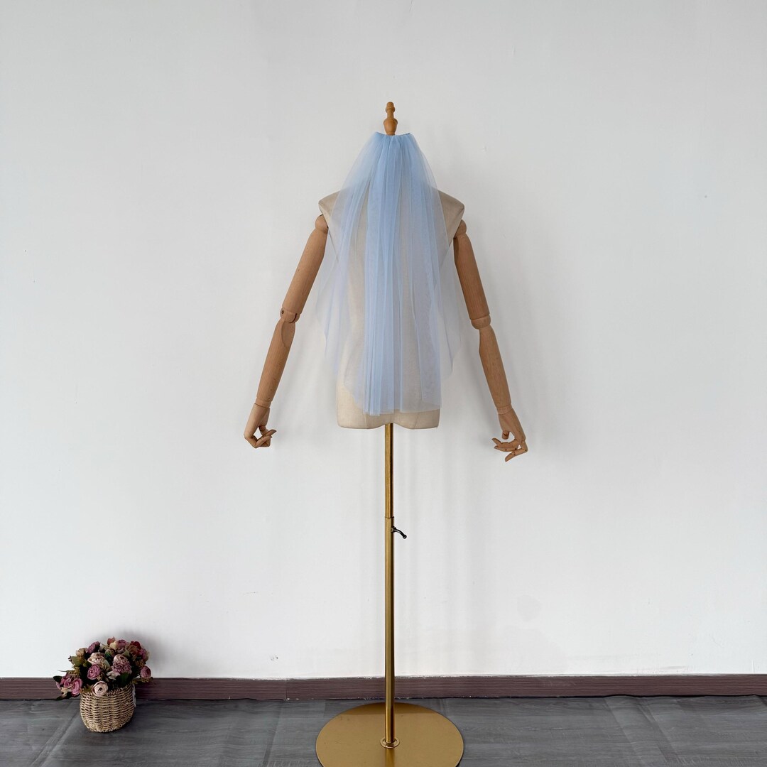 Baby Blue Plain Tulle Veil Solid Color Veil 121 Colors Wedding Veil ...