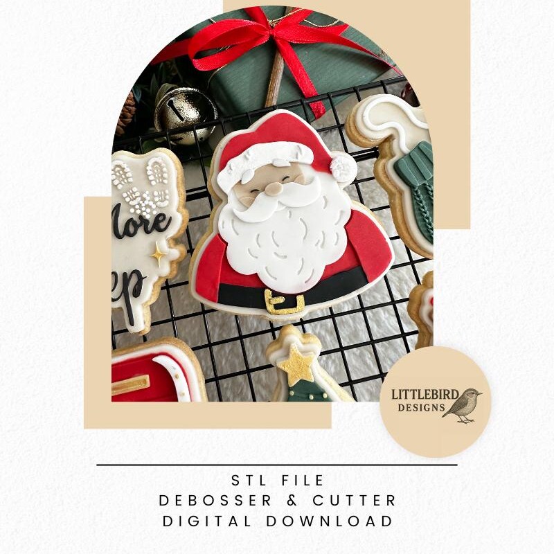 Santa Face Cookie Stamp - Etsy UK