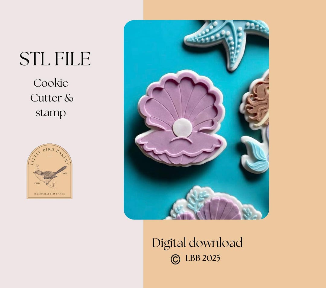 Clamshell - STL Cookie Cutter and Stamp - Etsy