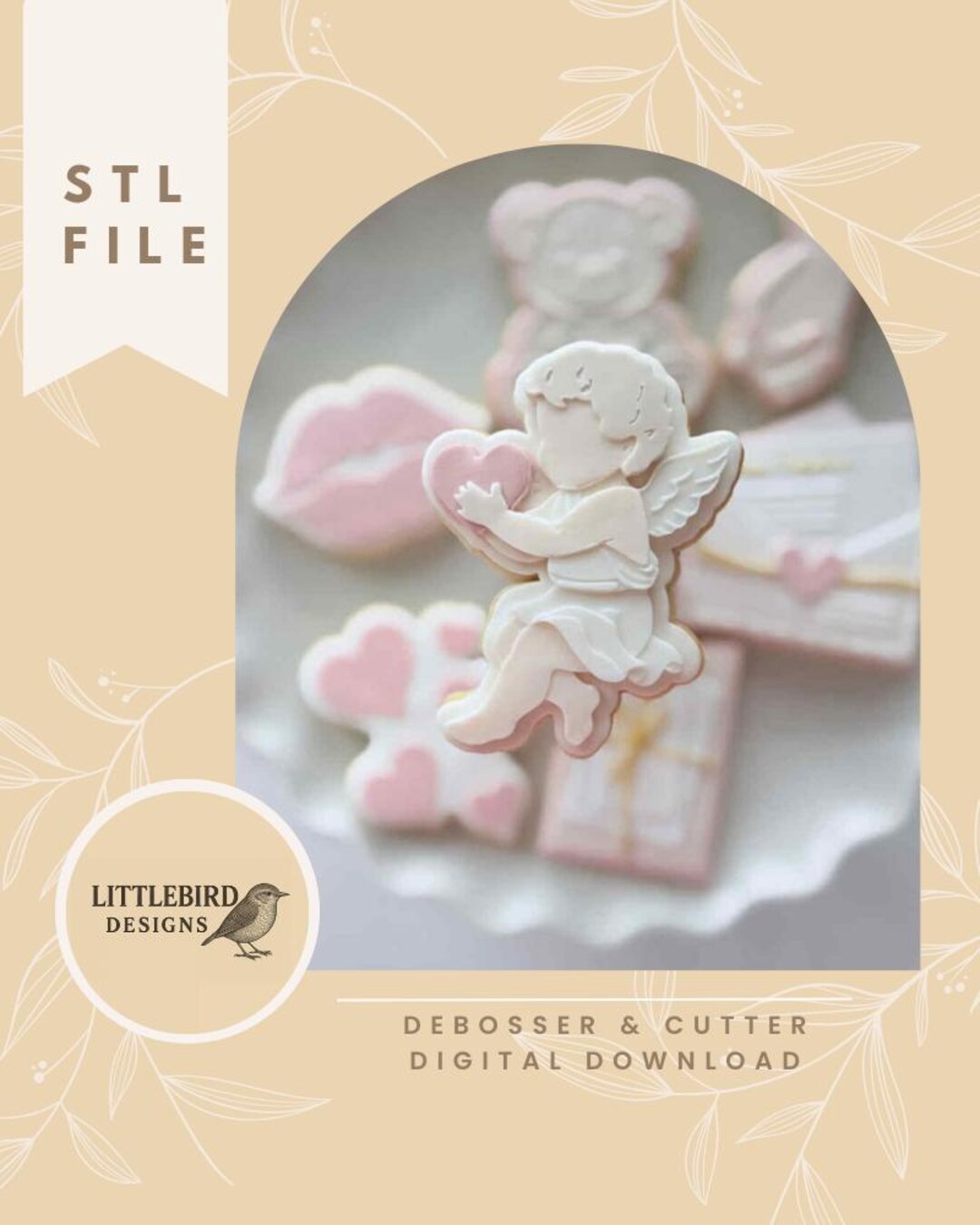 Cupid With Heart - STL Cookie Cutter & Stamp - Etsy