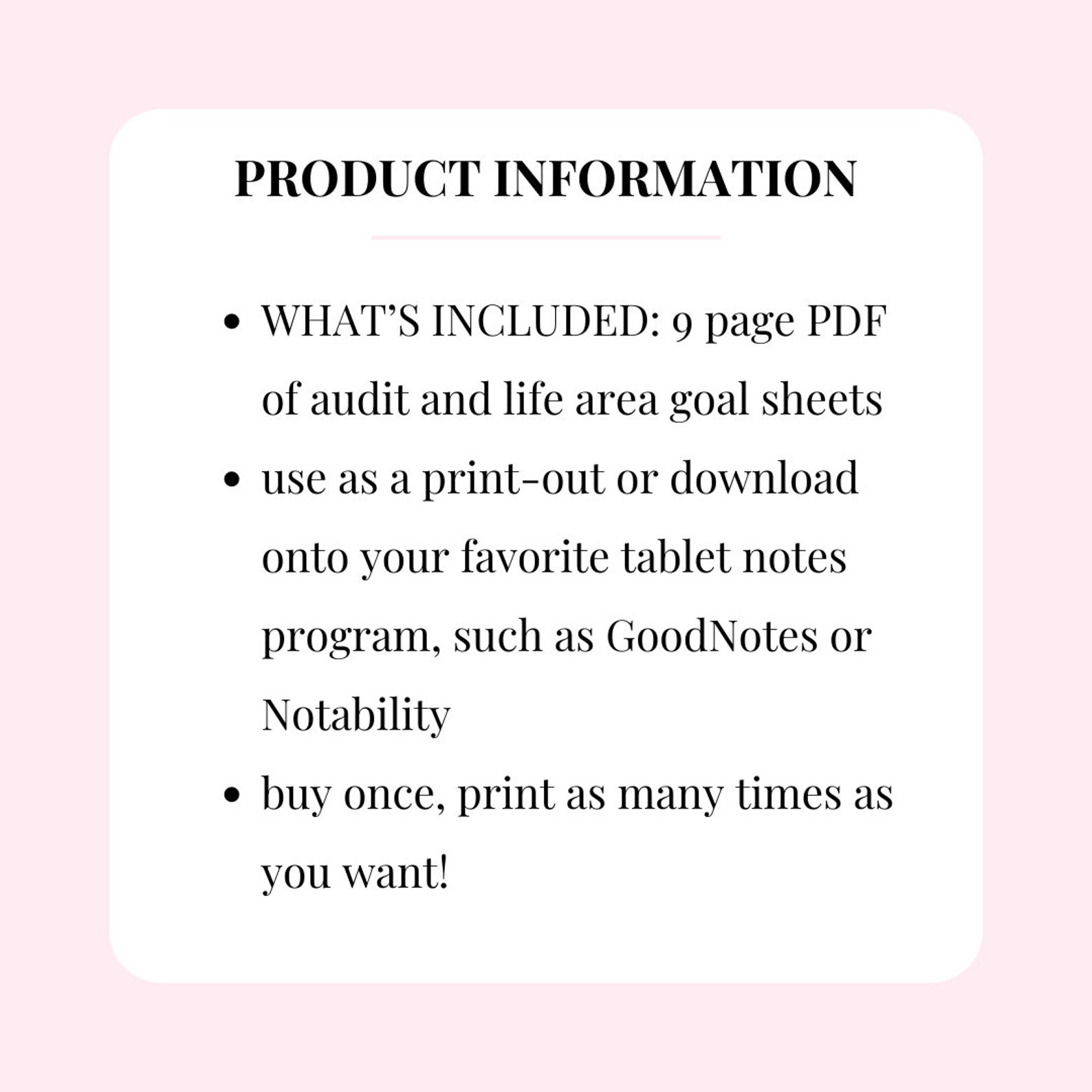 Comprehensive Life Audit Workbook | 9-page Guide With Wheel of Life ...