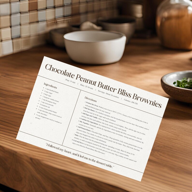 Canva Recipe Card Template, 4x6 Recipe Cards for Chefs and Home Cooks ...