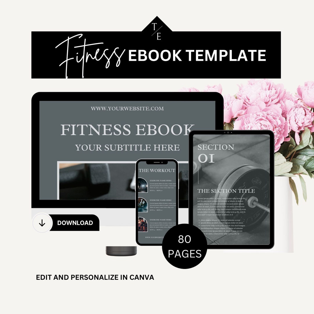 Custom Canva Fitness Workbook Template, Editable Exercise Plan and Diet ...