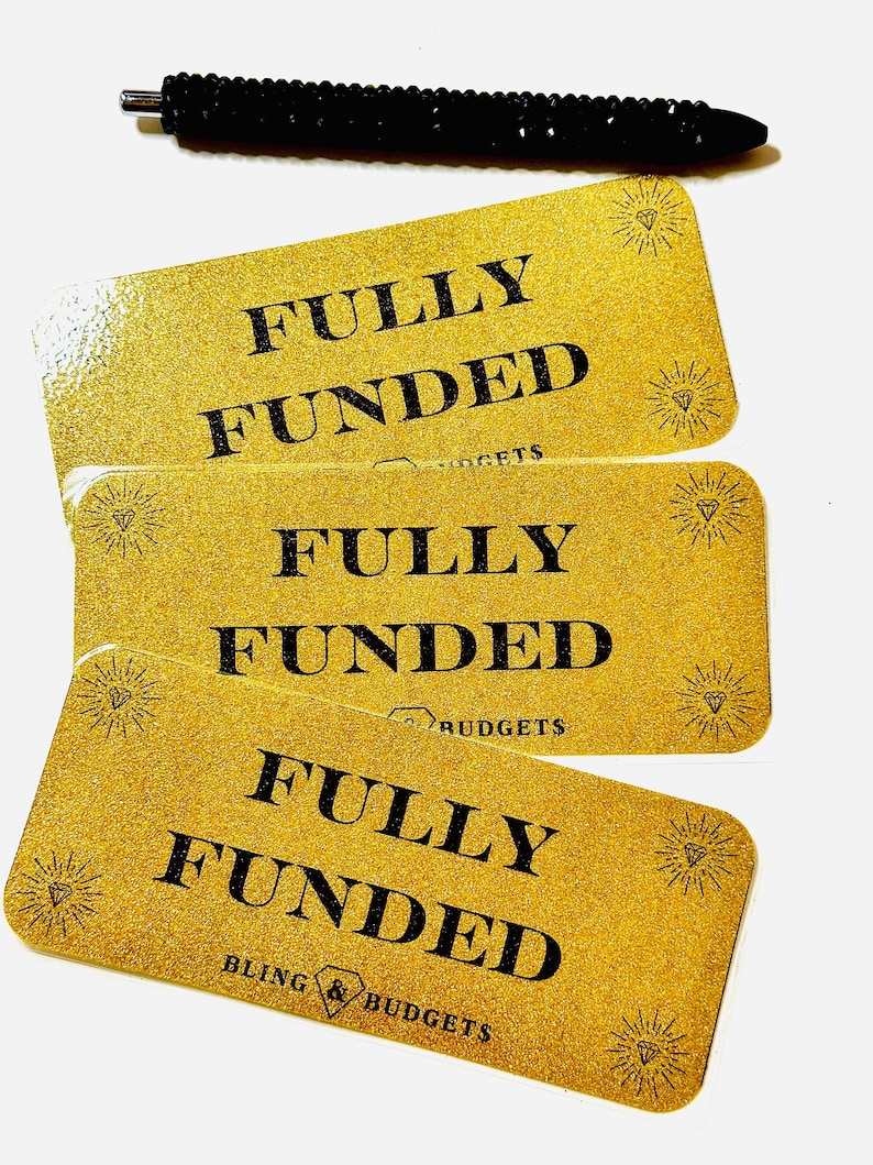 Fully Funded Prop Money Cash Budgeting Place Holders 3 Pack, Glitter ...