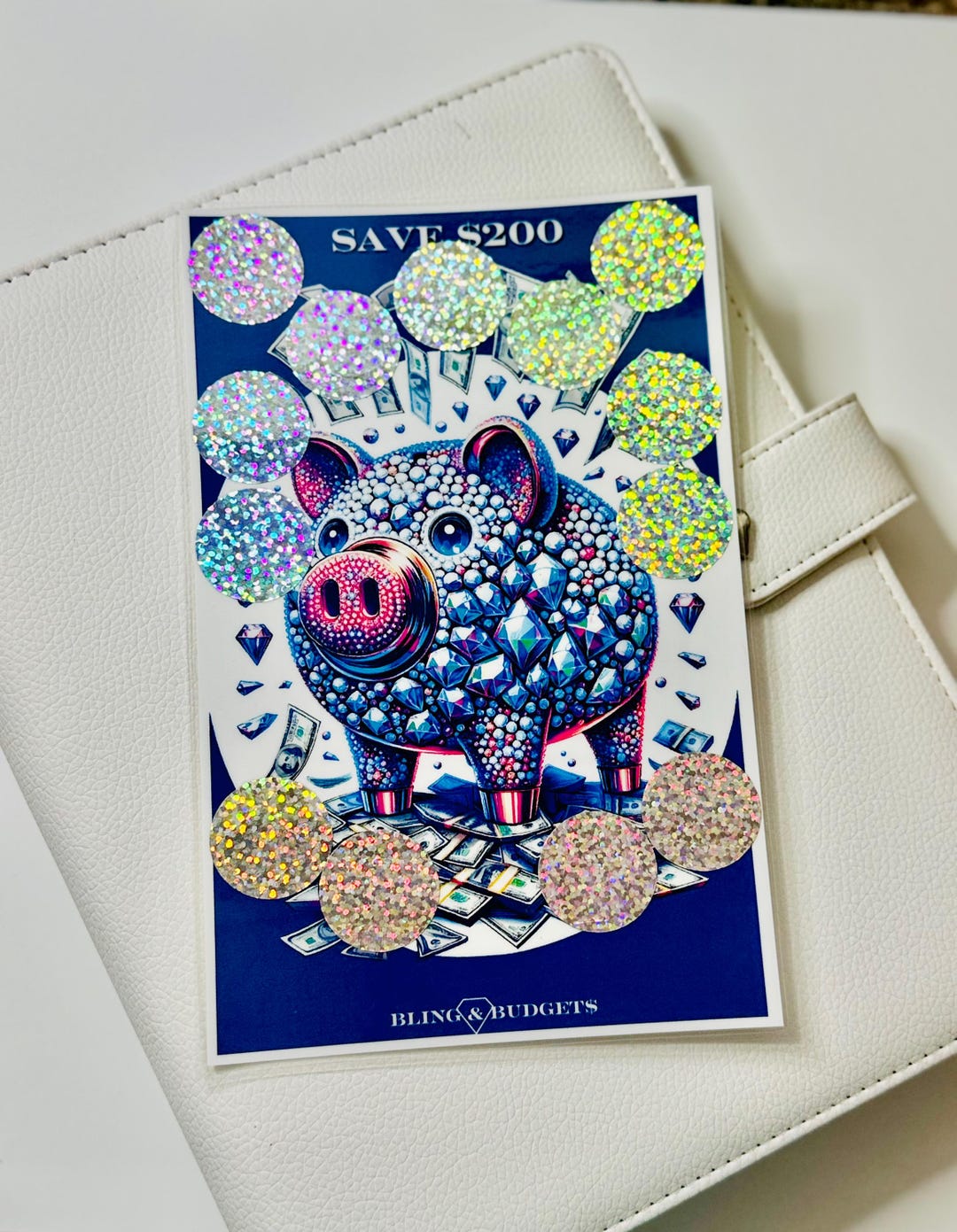 A5 Scratch off Savings Challenge, 200 Dollars Bling Piggy Bank Cute ...