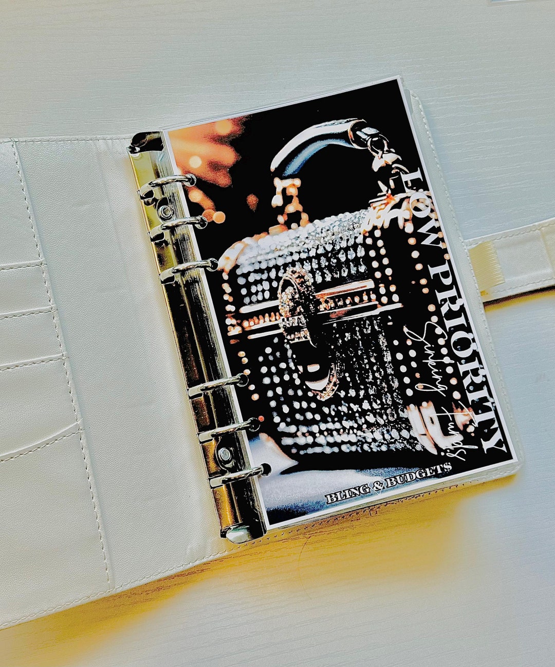 A6 Laminated Dashboard for Cash Budget Binder, Bling Handbag Luxe High ...