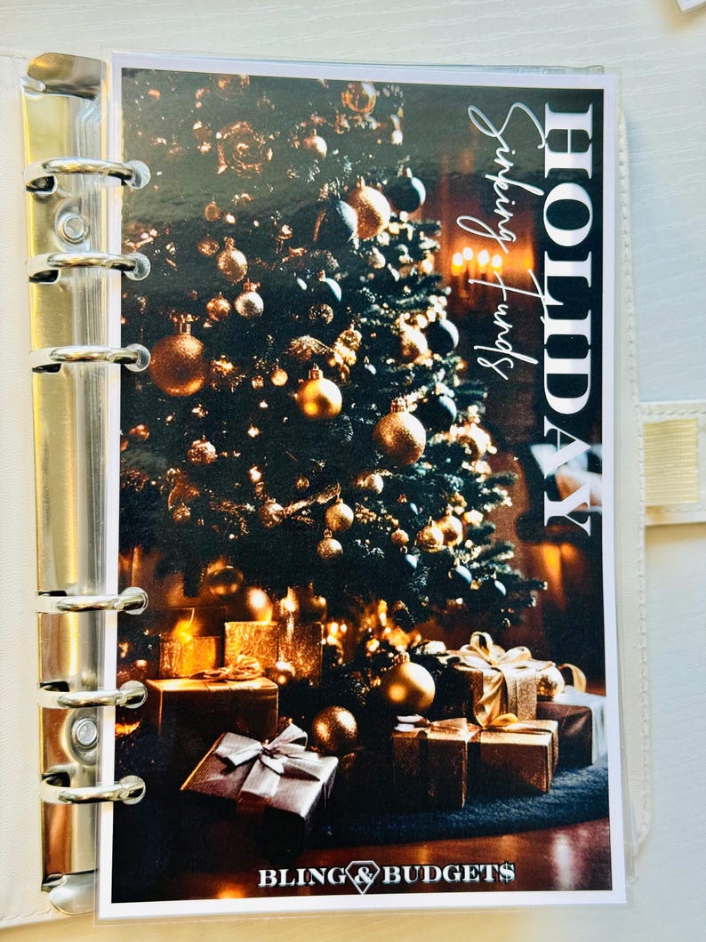 A6 Laminated Dashboard for Cash Budget Binder, Black Christmas Tree ...