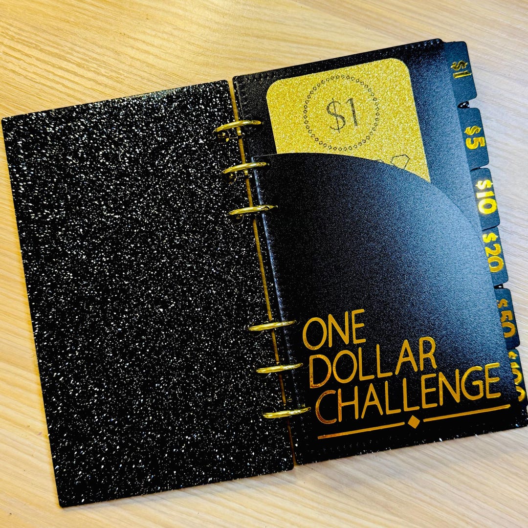 Denominations Savings Challenge Binder Cash Envelope Bundle, Glitter ...