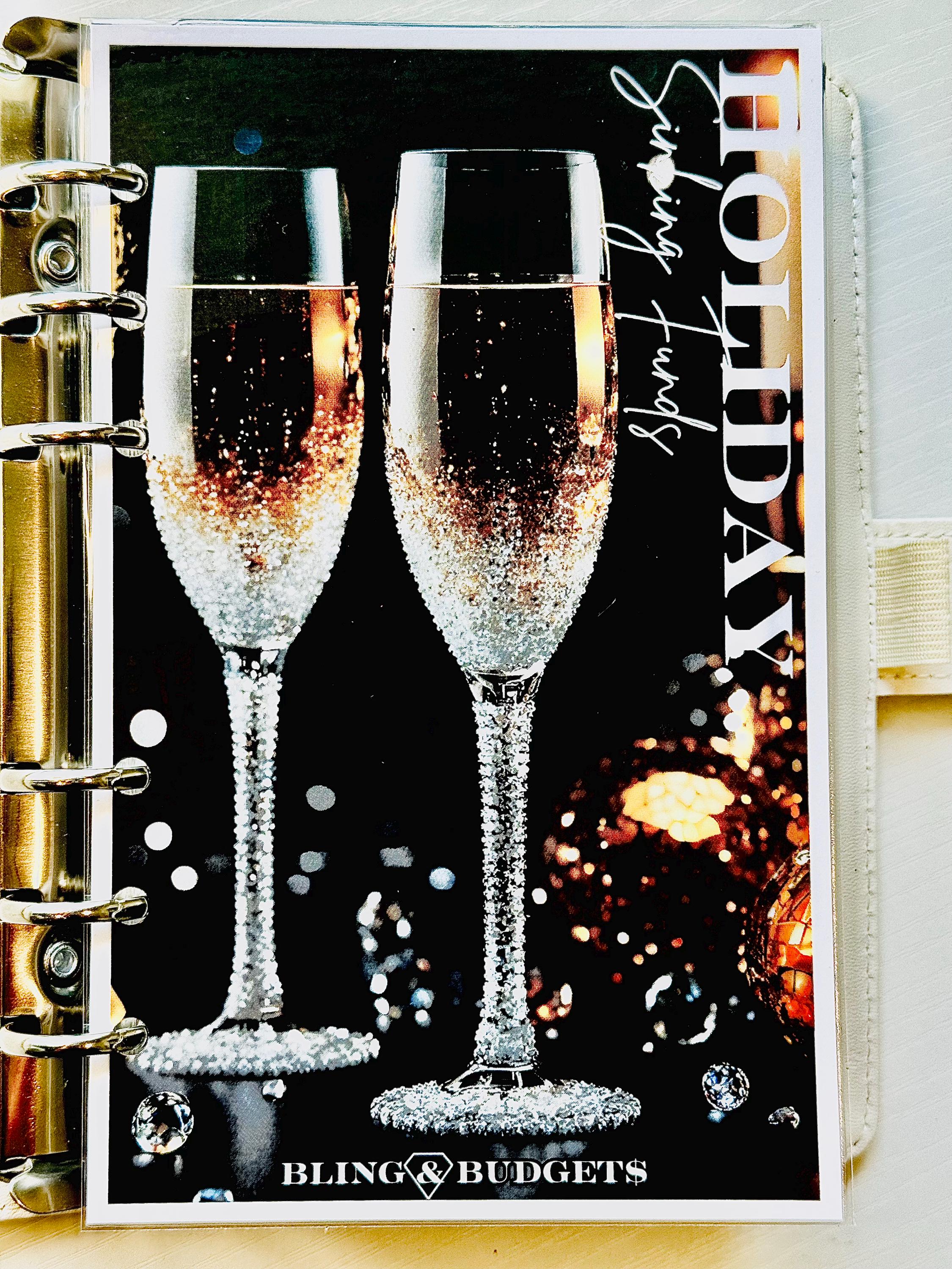A6 Laminated Dashboard for Cash Budget Binder, Bling Champagne Glass ...