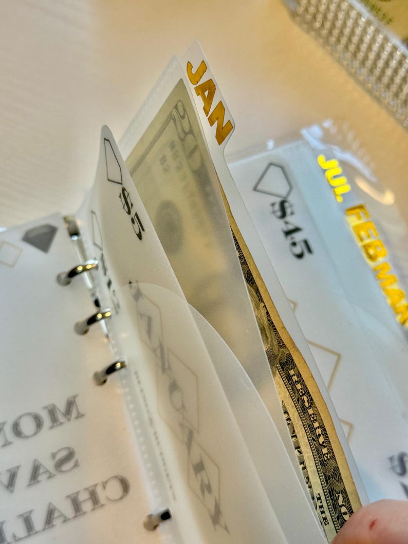 10K Monthly Savings Challenge Binder, Matte Vellum Cash Budgeting ...