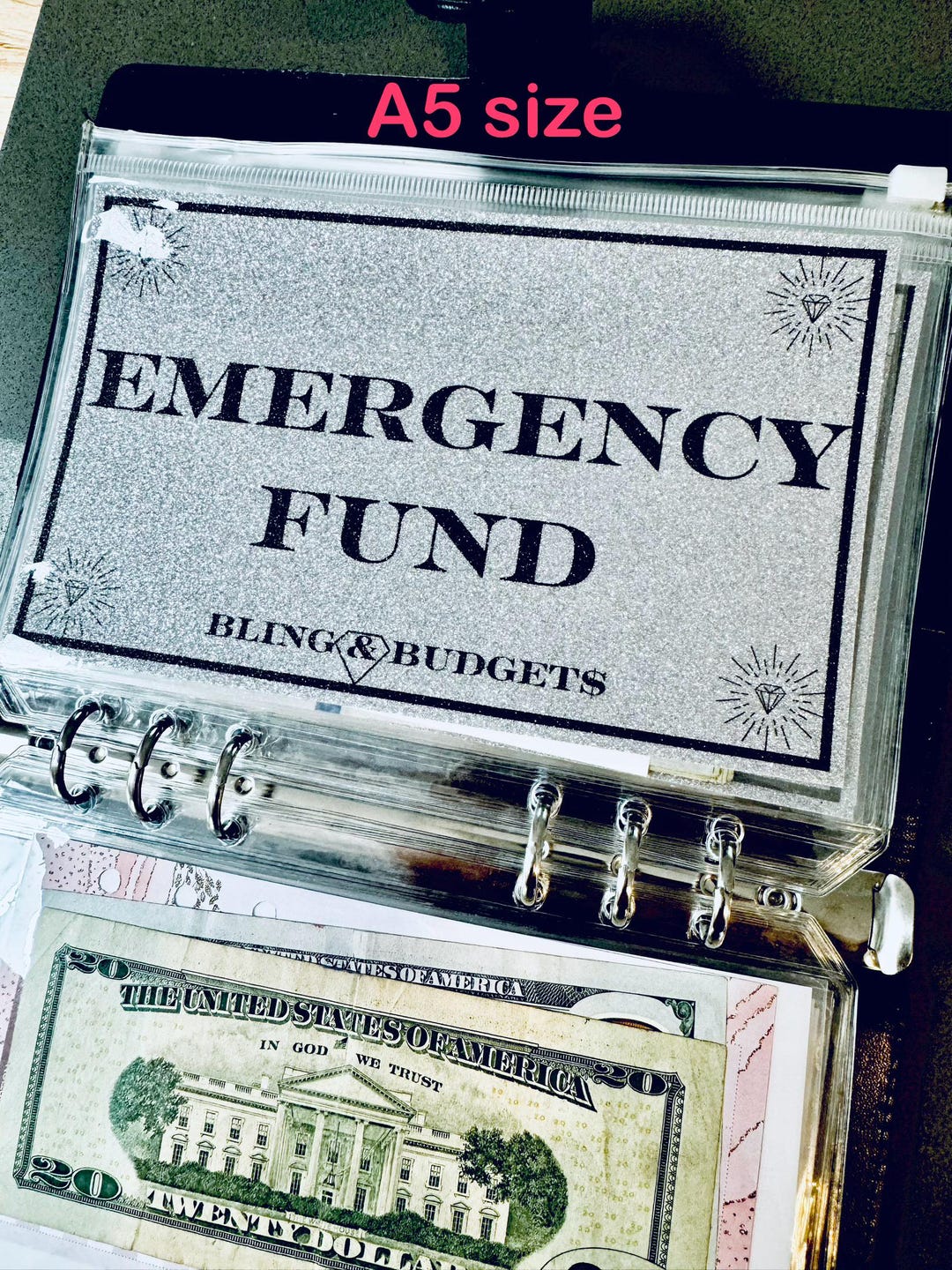 Custom Cash Stuffing Glitter A5 Budgeting Inserts W/ Envelopes, Cash ...