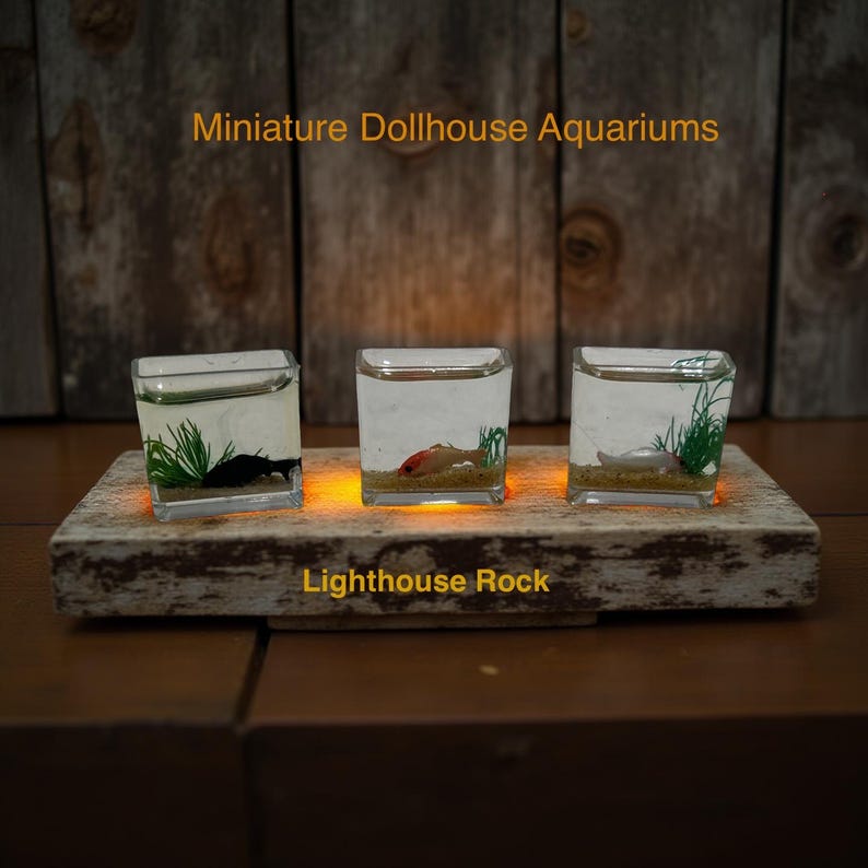 Miniature Dollhouse Aquarium Mini Fish Tank Random Fish Colour Sent - Etsy