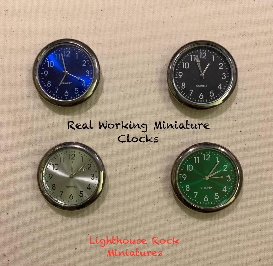 Miniature Working Clock: Dollhouse Diorama, Glow in the Dark Pointer ...