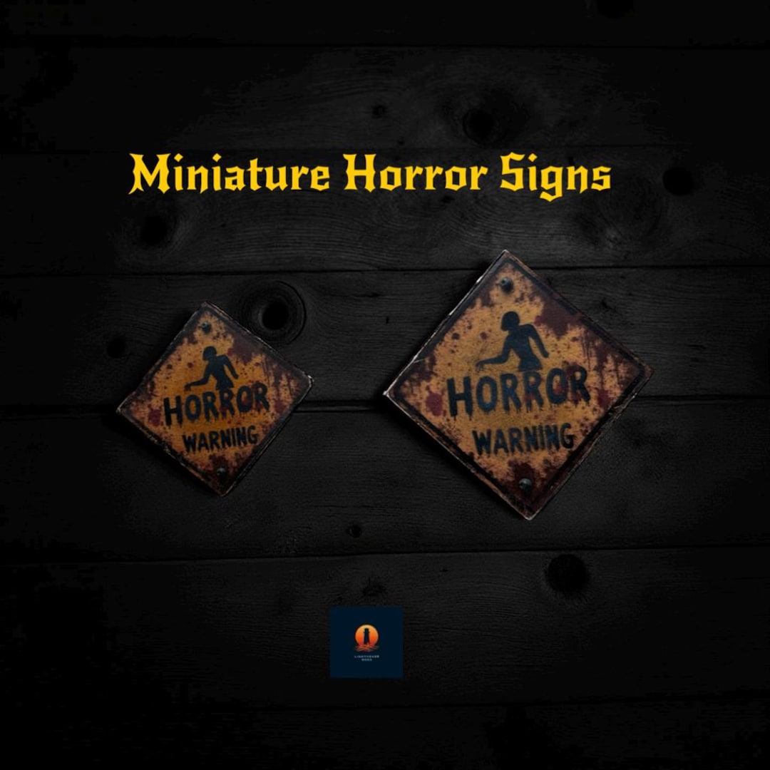 Miniature Horror Warning Sign, Handmade Sign, Dollhouse Signs. - Etsy