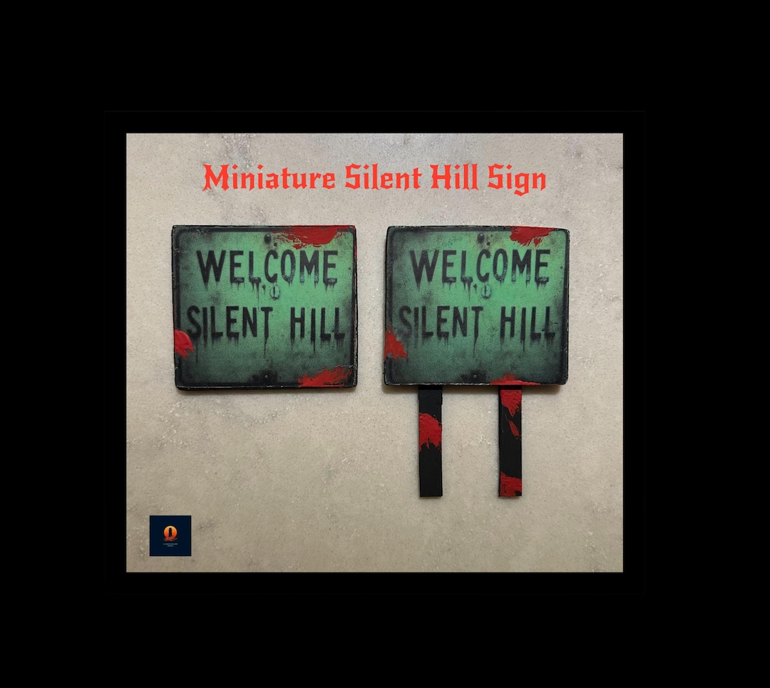 Miniature Welcome Silent Hill Sign for Your Dollhouse,diorama or Book ...