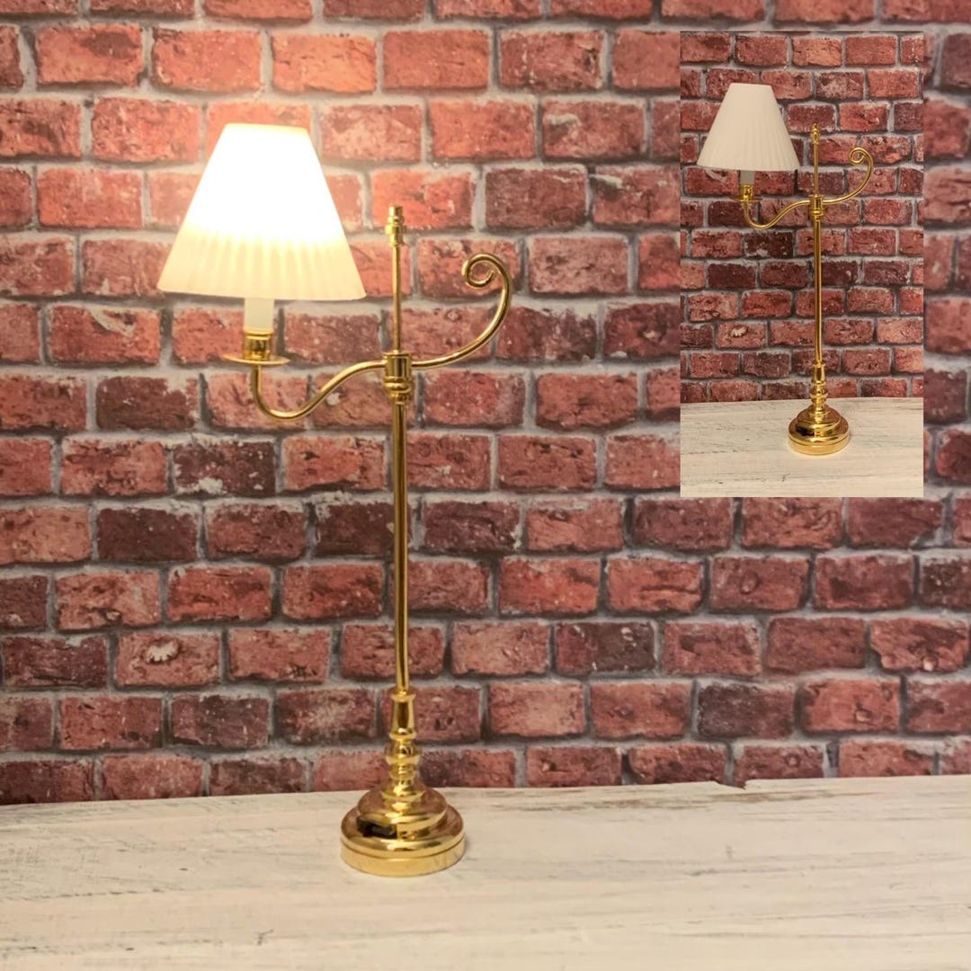 1:12 Scale Floor Lamp Battery Operated ON/OFF Switch Gold Color - Etsy