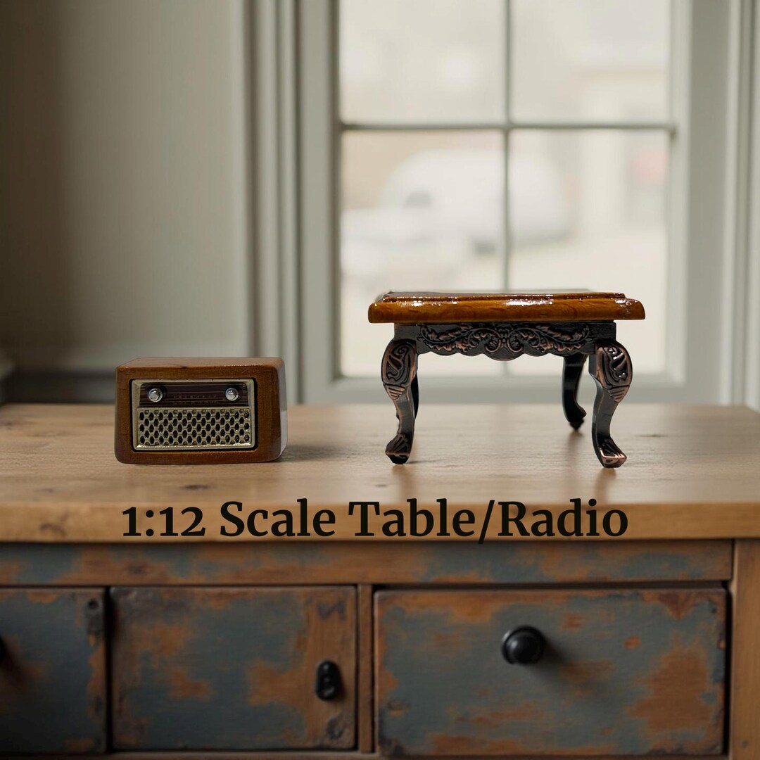 1:12 Victorian Style Table or Radio, High Quality Wood With a Nice ...