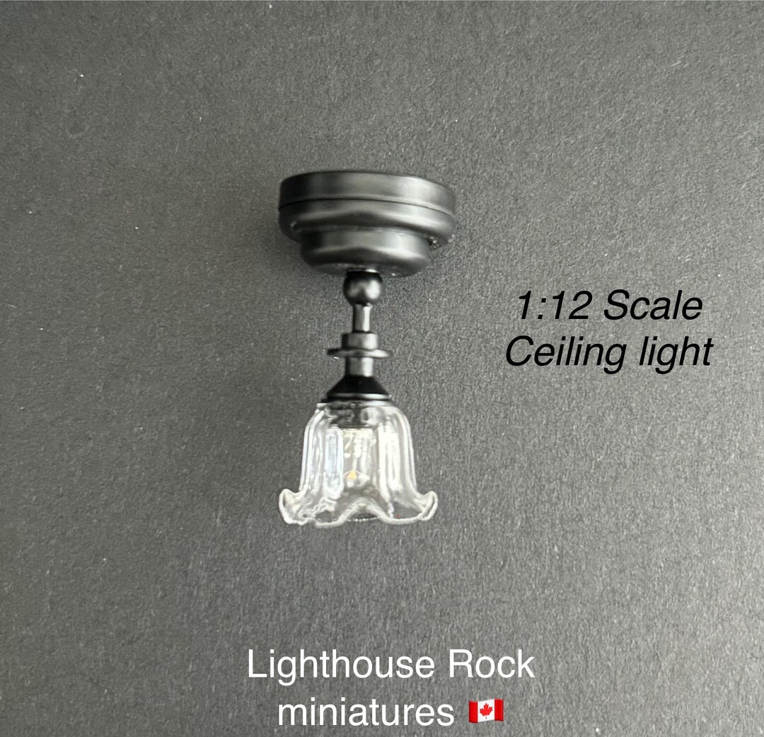 Dollhouse Ceiling Lamp Mini LED Ceiling Light Miniature Battery ...
