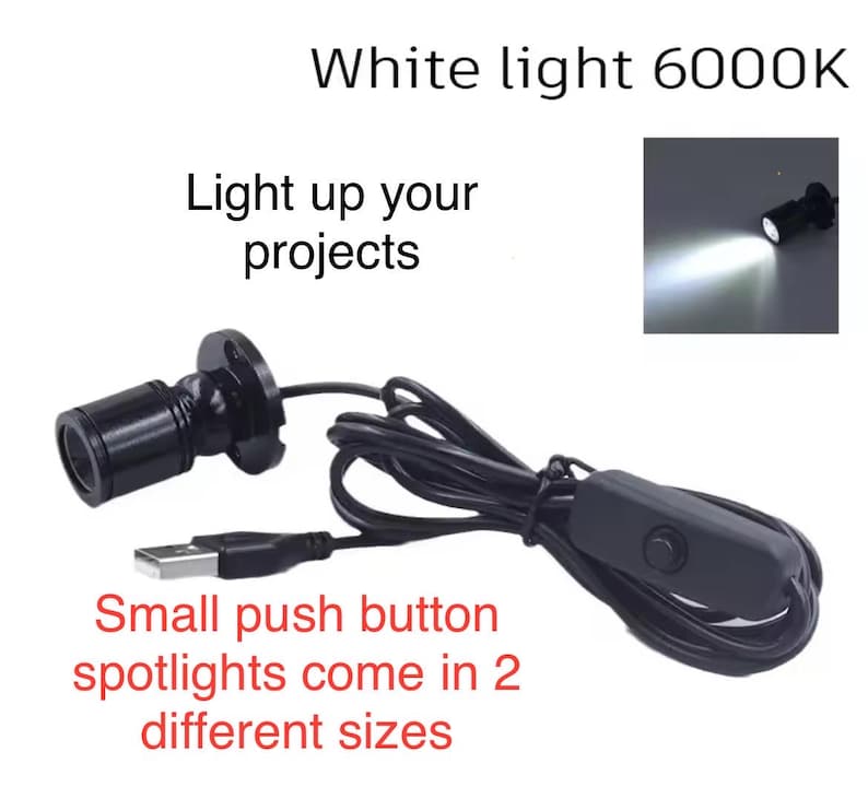 Miniature USB Spotlight: 1W/3W LED, Dollhouse Diorama Light - Etsy