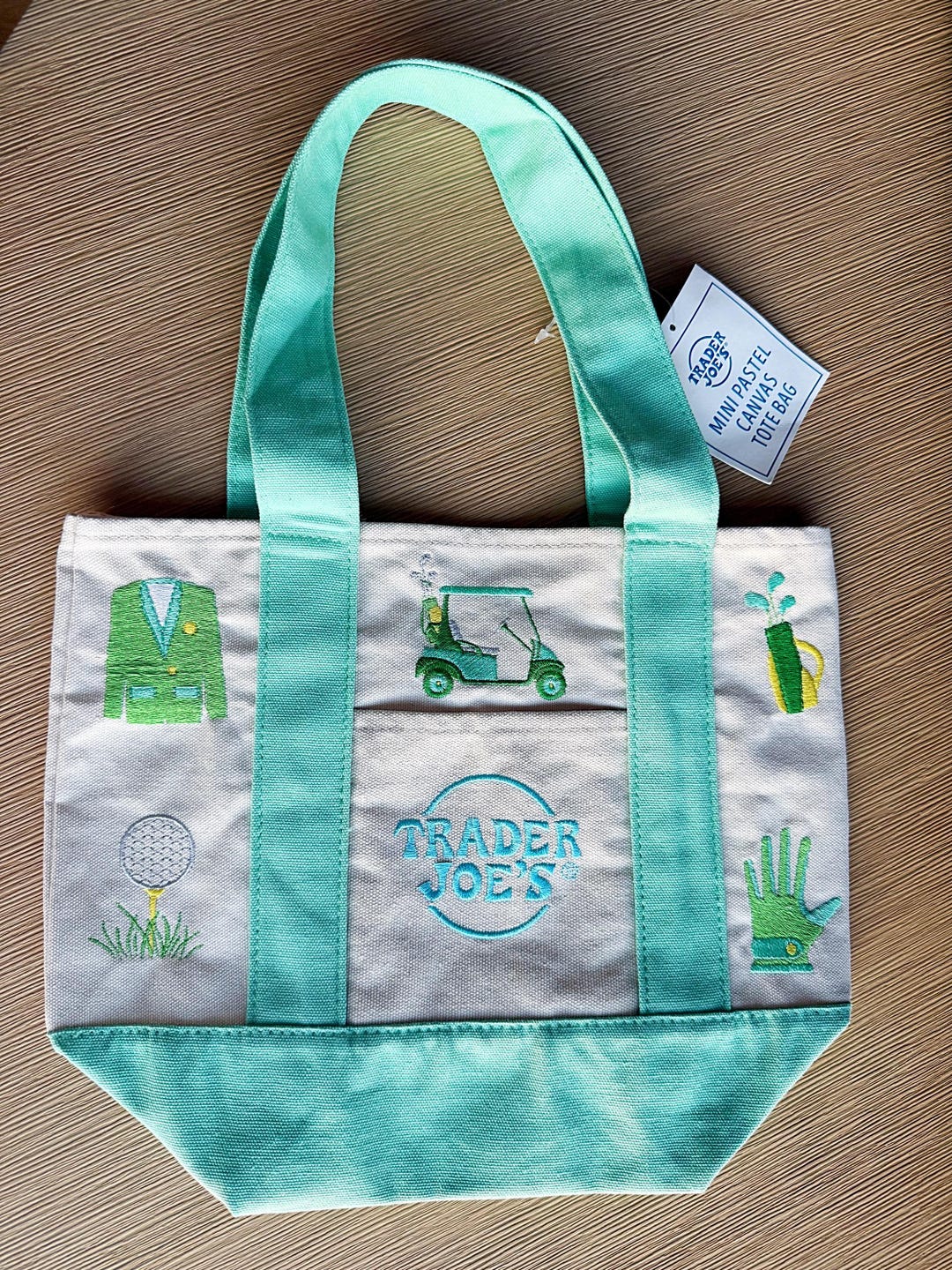 Trader Joe’s Mini Pastel Green Golf Tote. Embroidered. Ready to Ship - Etsy
