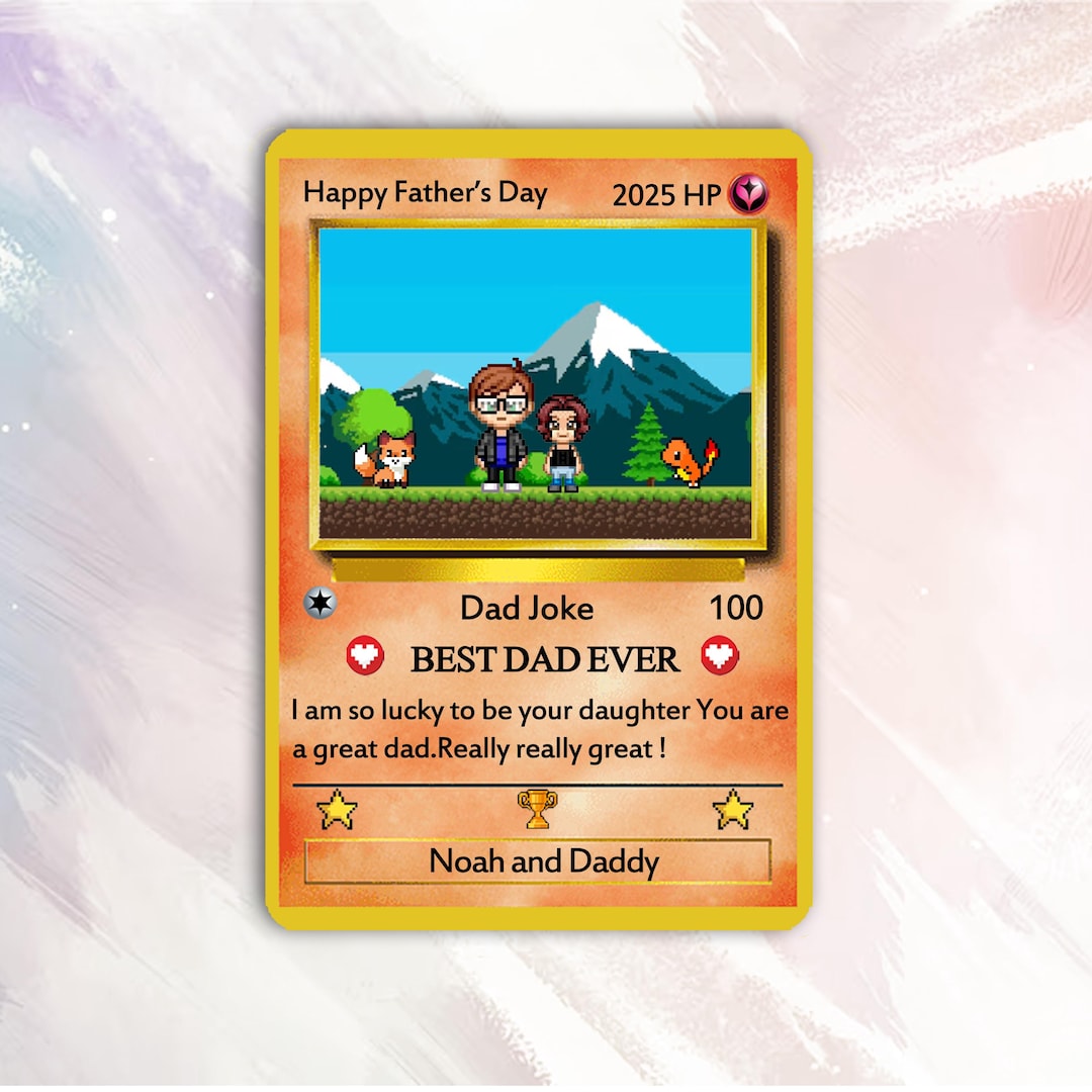 Personalized Father's Day Card, Fathers Day Gift for Dad, Custom Poke ...