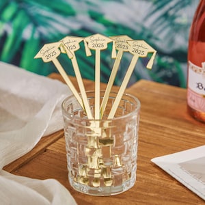 Custom Graduation Stir Sticks, Personalized Graduation Drink Stirrers ...