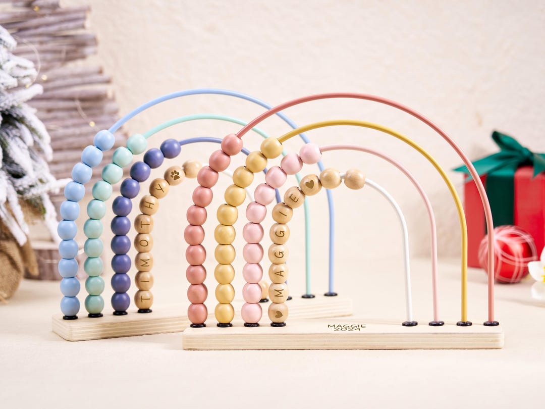 Personalized Rainbow Abacus,wooden Baby Abacus,wooden Nursery ...