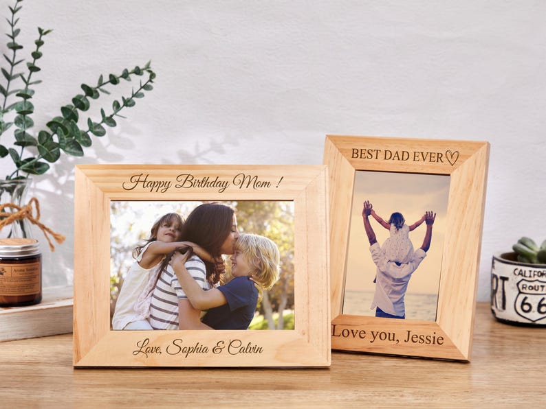 Custom Frame, Personalized Picture Frame, Personalized Gift, Wood Photo ...