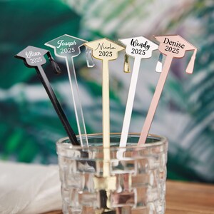 Custom Graduation Stir Sticks, Personalized Graduation Drink Stirrers ...