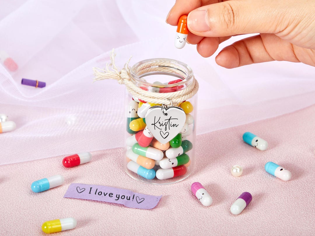 Personalized Love Notes Jar, Message in a Glass Bottle, Capsules ...