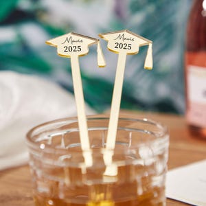 Custom Graduation Stir Sticks, Personalized Graduation Drink Stirrers ...