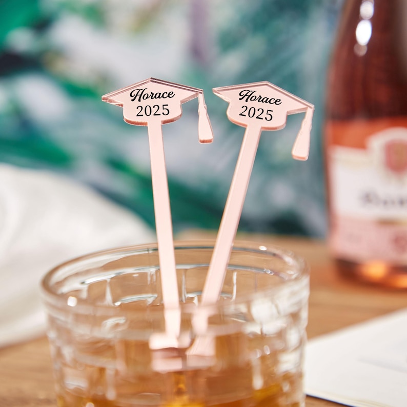 Custom Graduation Stir Sticks, Personalized Graduation Drink Stirrers ...