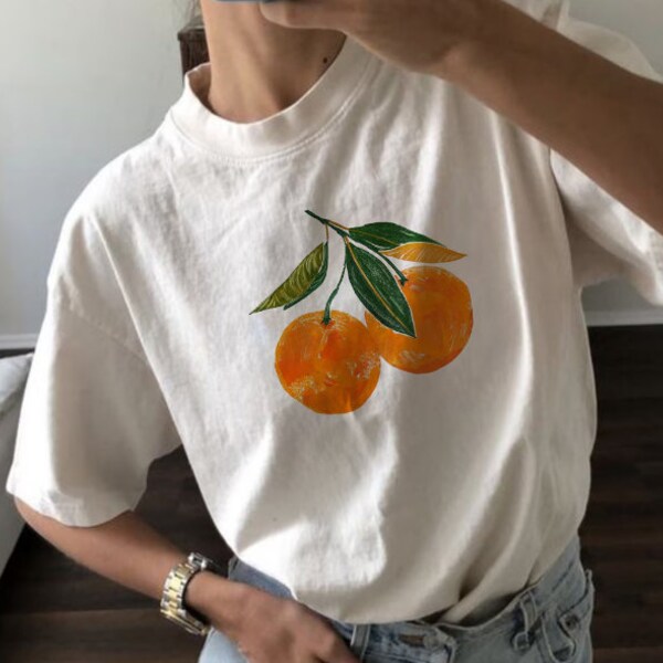 Orange Graphic Tee Shirt - Etsy