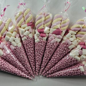Pink and White Pre Filled Sweet Cones Party Gifts - Etsy
