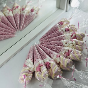 Pink and White Pre Filled Sweet Cones Party Gifts - Etsy