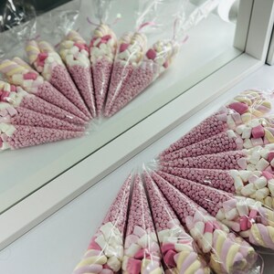 Pink and White Pre Filled Sweet Cones Party Gifts - Etsy