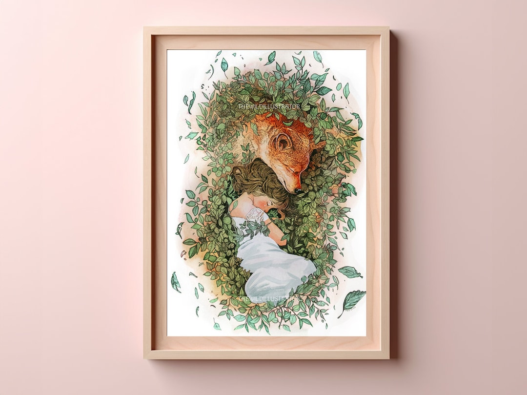 Girl and Shiba Inu Art Print: Emotional Healing Artwork - Etsy