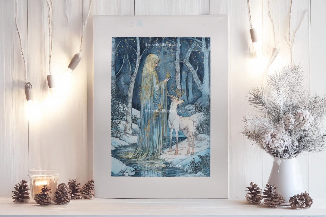 The Solstice Spirit | Original Painting | Mystical Winter Artwork ...
